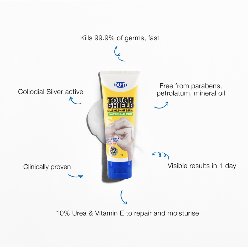 Tough Shield 75g | Sanitising Hand Cream. Kills 99.9% of germs | DU'IT